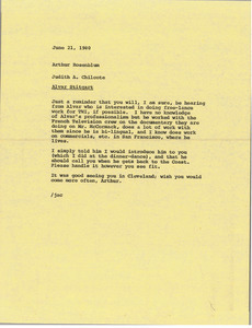 Memorandum from Judith A. Chilcote to Arthur Rosenblum - Digital ...