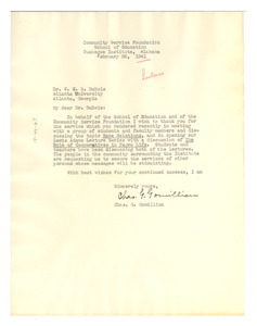 Letter from Tuskegee Institute to W. E. B. Du Bois - Digital Commonwealth
