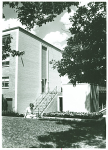 Relaxing by Lakeside Hall, c. 1961 - Digital Commonwealth