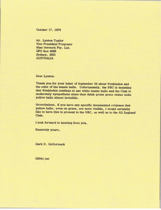 Letter from Mark H. McCormack to Lynton Taylor - Digital Commonwealth