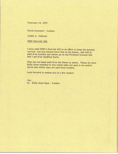 Memorandum from Judith A. Chilcote to Sarah Lourenco - Digital Commonwealth