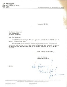 Letter from Amnesty International to Harvey Wasserman - Digital ...