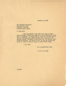 Letter from W. E. B. Du Bois to British Commonwealth Colonial Secretary ...