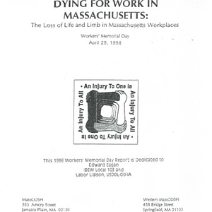 Dying for work in Massachusetts : the loss of life and limb in ...
