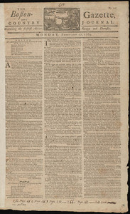 The Boston-Gazette, and Country Journal, 27 February 1769 - Digital ...