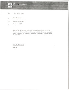 Memorandum from Mark H. McCormack to Rick Isaacson - Digital Commonwealth