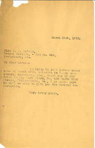 Letter from unidentified correspondent to J. R. Dabney - Digital ...