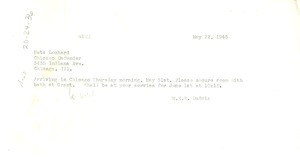 Telegram from W. E. B. Du Bois to Metz T. P. Lochard - Digital Commonwealth
