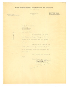 Letter from R. Nathaniel Dett to W. E. B. Du Bois - Digital Commonwealth