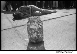 Staged die-in outside of Marsh Chapel, Boston University : Student ...