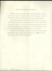 Student family histories: Willingham, Jemmie (Thompson, Bell, Sloan ...