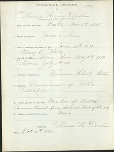 Personal record of Thomas Henry Devlin (1529) - Digital Commonwealth