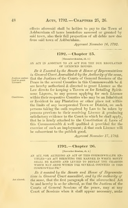 1792 Chap. 0026 An Act, For Altering An Act Of This Commonwealth ...