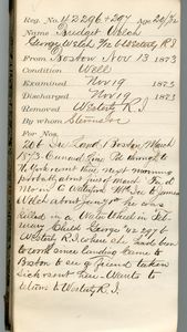 Tewksbury Almshouse Intake Record: Welch, Bridget - Digital Commonwealth