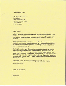 Letter from Mark H. McCormack to Bruce Rappaport - Digital Commonwealth
