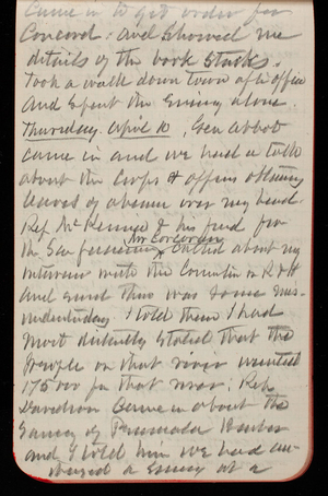 Thomas Lincoln Casey Notebook, February 1890-April 1890, 76, came into ...