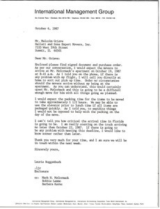 Letter from Laurie Roggenburk to Malcolm Grieve - Digital Commonwealth