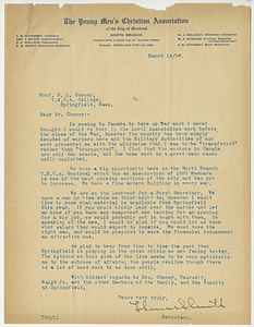 Letter to Ralph L. Cheney from Thomas S. Smith (March 14, 1918 ...