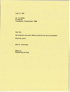 Letter from Mark H. McCormack to Doc Giffin - Digital Commonwealth