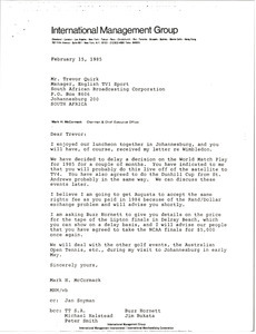 Letter from Mark H. McCormack to Trevor Quirk - Digital Commonwealth