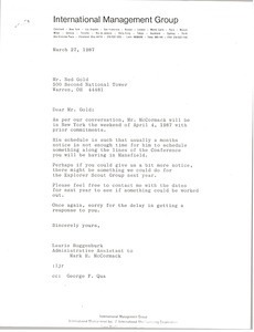 Letter from Laurie Roggenburk to Ned Gold - Digital Commonwealth
