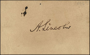 Signature of Abraham Lincoln - Digital Commonwealth