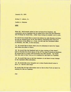 Memorandum from Judy A. Chilcote to Arthur J. Lafave - Digital Commonwealth