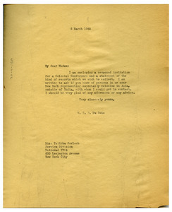 Letter from W. E. B. Du Bois to Talitha Gerlach - Digital Commonwealth