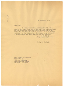 Letter from W. E. B. Du Bois to Chicago Defender - Digital Commonwealth