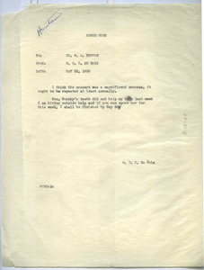 Memo from W. E. B. Du Bois to Alphaeus Hunton - Digital Commonwealth