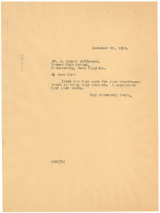 Letter from W. E. B. Du Bois to J. Rupert Jefferson - Digital Commonwealth