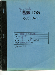 Logbook: Telemail Log, Knorr 115, Leg 3, August 13, 1985 - Digital ...