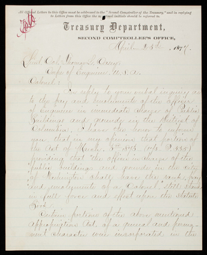 [Cyrus] C. Carpenter to Thomas Lincoln Casey, April 25, 1874 - Digital ...