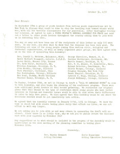 Circular letter from Young People's General Assembly for Peace ...