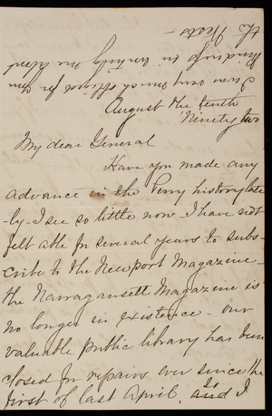 Elizabeth R. Smith to Thomas Lincoln Casey, August 10, 1892 - Digital ...