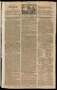 The Boston-Gazette, and Country Journal, 18 November 1771 - Digital ...