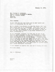 Letter from Mark H. McCormack to Douglas S. Dalgleish - Digital ...