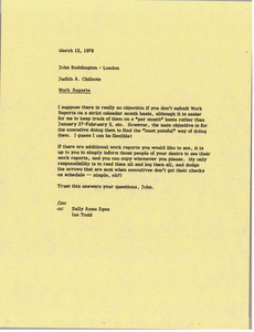 Memorandum from Judy A. Chilcote to John Beddington - Digital Commonwealth