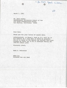 Letter from Mark H. McCormack to Mark Zashin - Digital Commonwealth