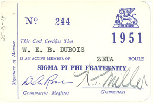 Sigma Pi Phi membership card - Digital Commonwealth