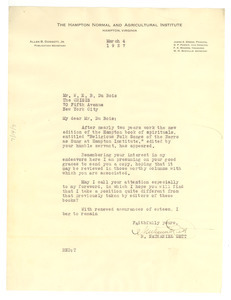 Letter from R. Nathaniel Dett to W. E. B. Du Bois - Digital Commonwealth