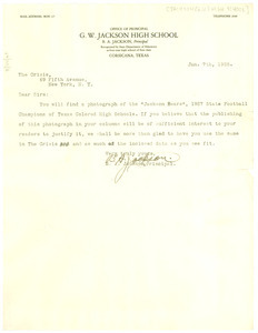 Letter from B. A. Jackson to the Crisis - Digital Commonwealth