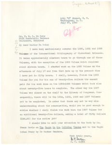 Letter from Arthur C. Logan to W. E. B. Du Bois - Digital Commonwealth
