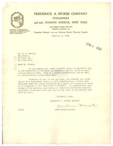 Letter from Frederick A. Stokes Company to W. E. B. Du Bois - Digital ...