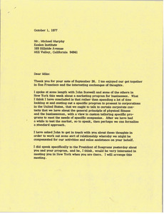 Letter from Mark H. McCormack to Michael Murphy - Digital Commonwealth