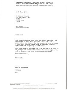 Letter from Mark H. McCormack to Nick J. Mileti - Digital Commonwealth