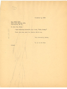 Letter from W. E. B. Du Bois to Lewis Doby - Digital Commonwealth