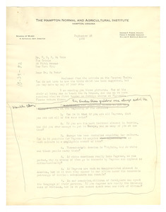 Letter from R. Nathaniel Dett to W. E. B. Du Bois - Digital Commonwealth