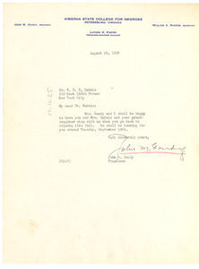Letter from John M. Gandy to W. E. B. Du Bois - Digital Commonwealth