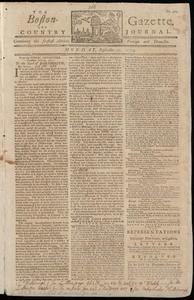 The Boston-Gazette, and Country Journal, 27 September 1773 - Digital ...